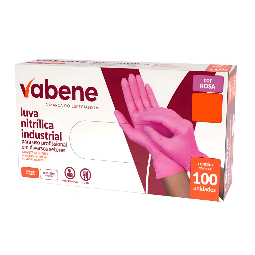 Luva Rosa Vabene – Nitrílica Profissional PP a G | Shopee Brasil