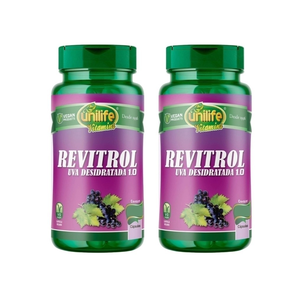 Kit 2 Revitrol Uva Desidratada Suplemento Vegano Compostos Fenólicos ...