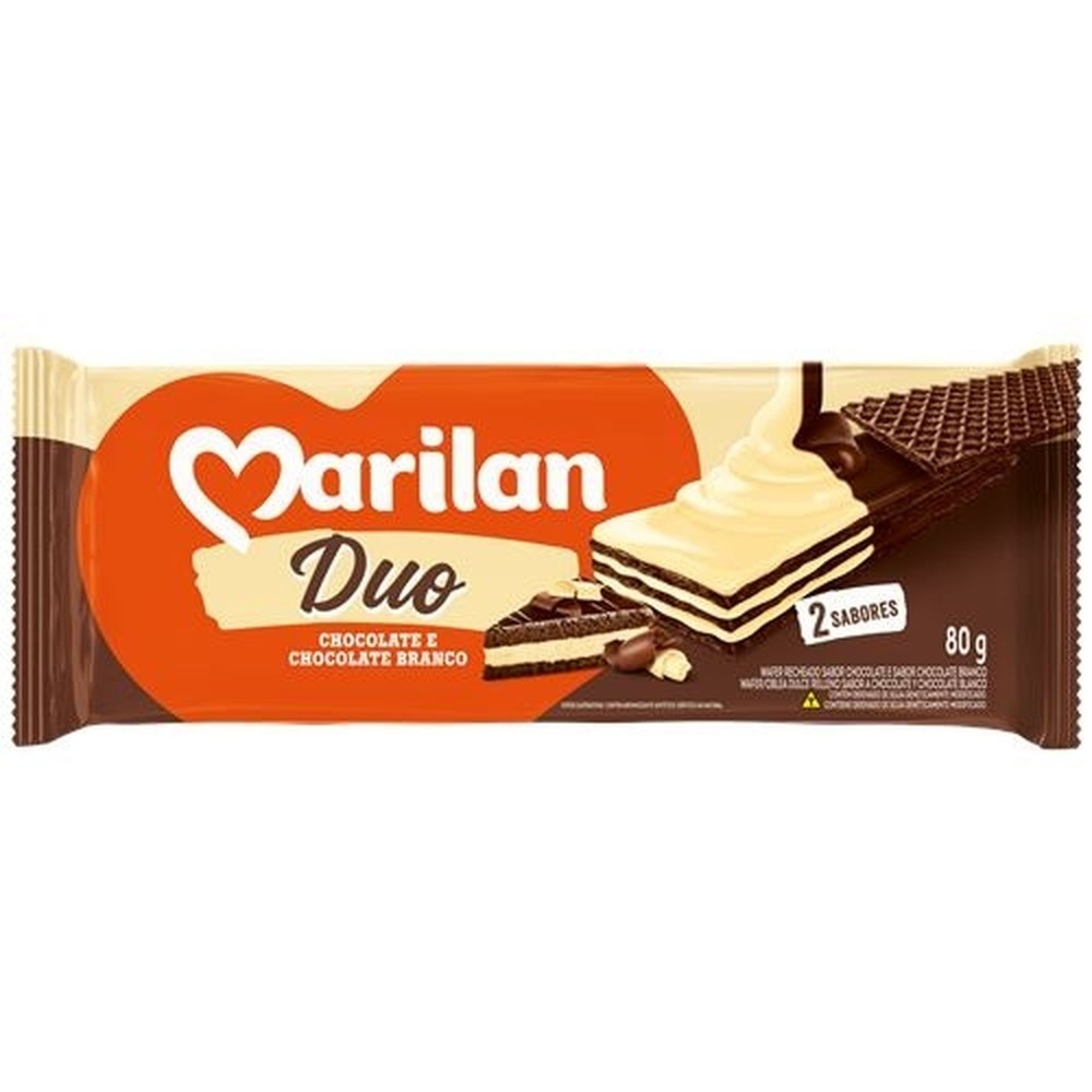 Biscoito Wafer Marilan Duo Chocolate Branco 115g | Shopee Brasil