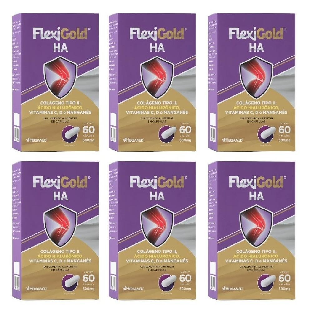 Kit Herbamed FlexiGold HA Com 6 Caixas De 60 Cápsulas Cada | Shopee Brasil