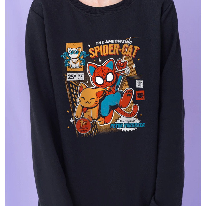 Moletom Spider Cat Spider Man Homen Aranha Geek Confortável (Gola ...