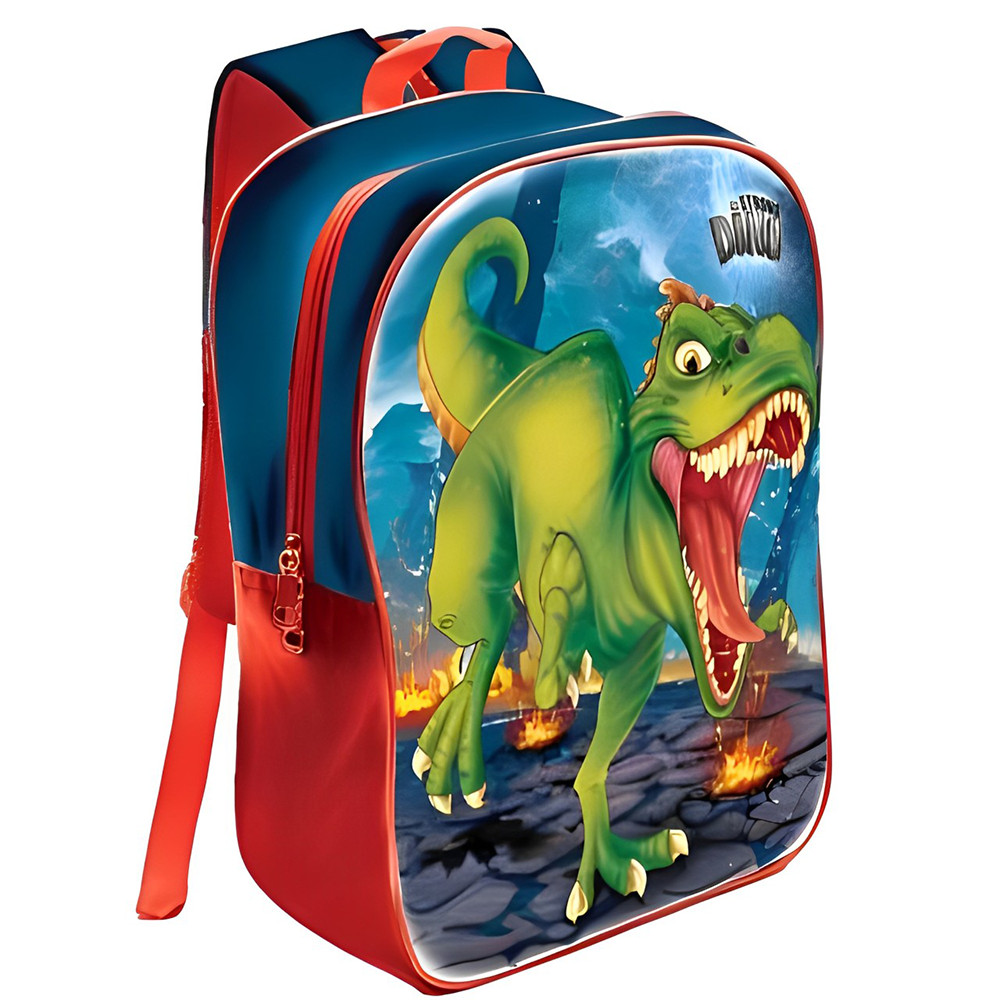 Mochila Escolar Bolsa Infantil Mala Estampada Strong Dino Volta As ...