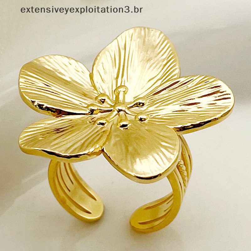 EEBR Novo Anel De Flor Para Mulheres Temperamento Simples Festa Moda Na ...