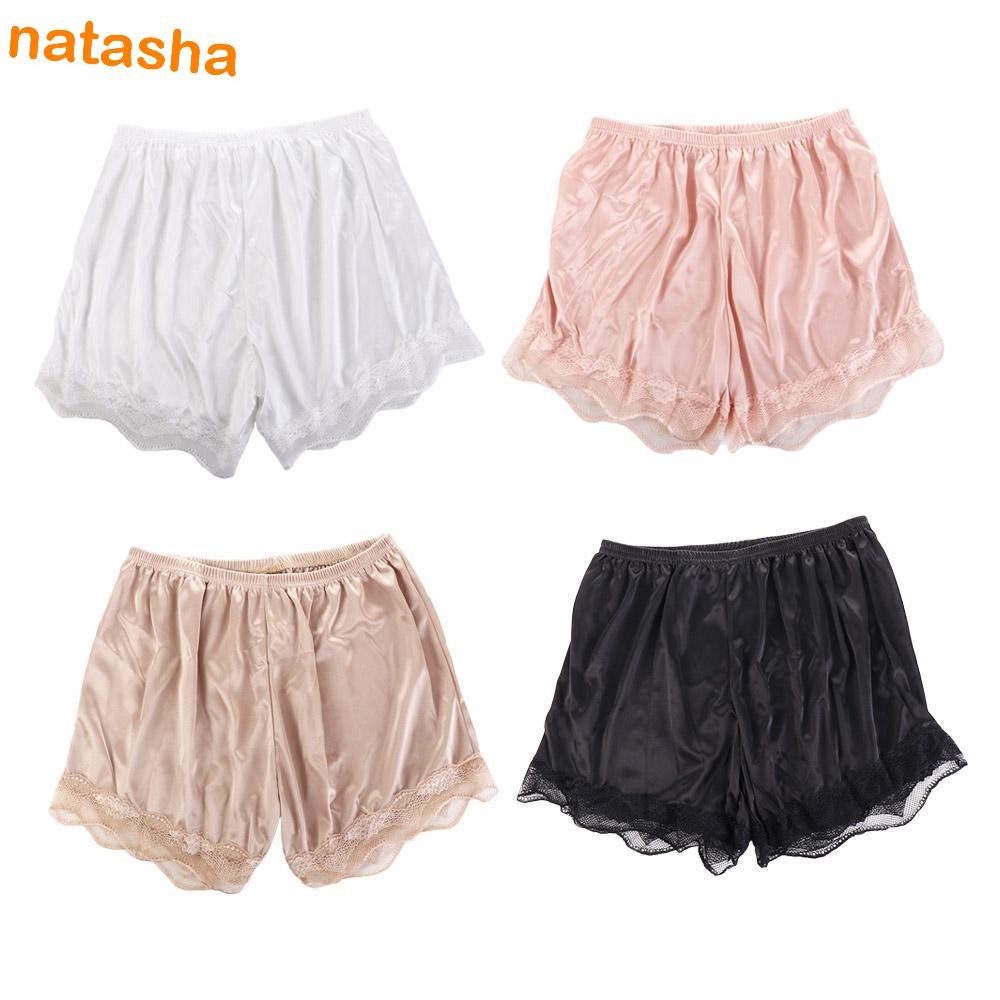 Shorts De Segurança NATASHA Cool Simples Lace Fino Moda Cetim Pijama ...