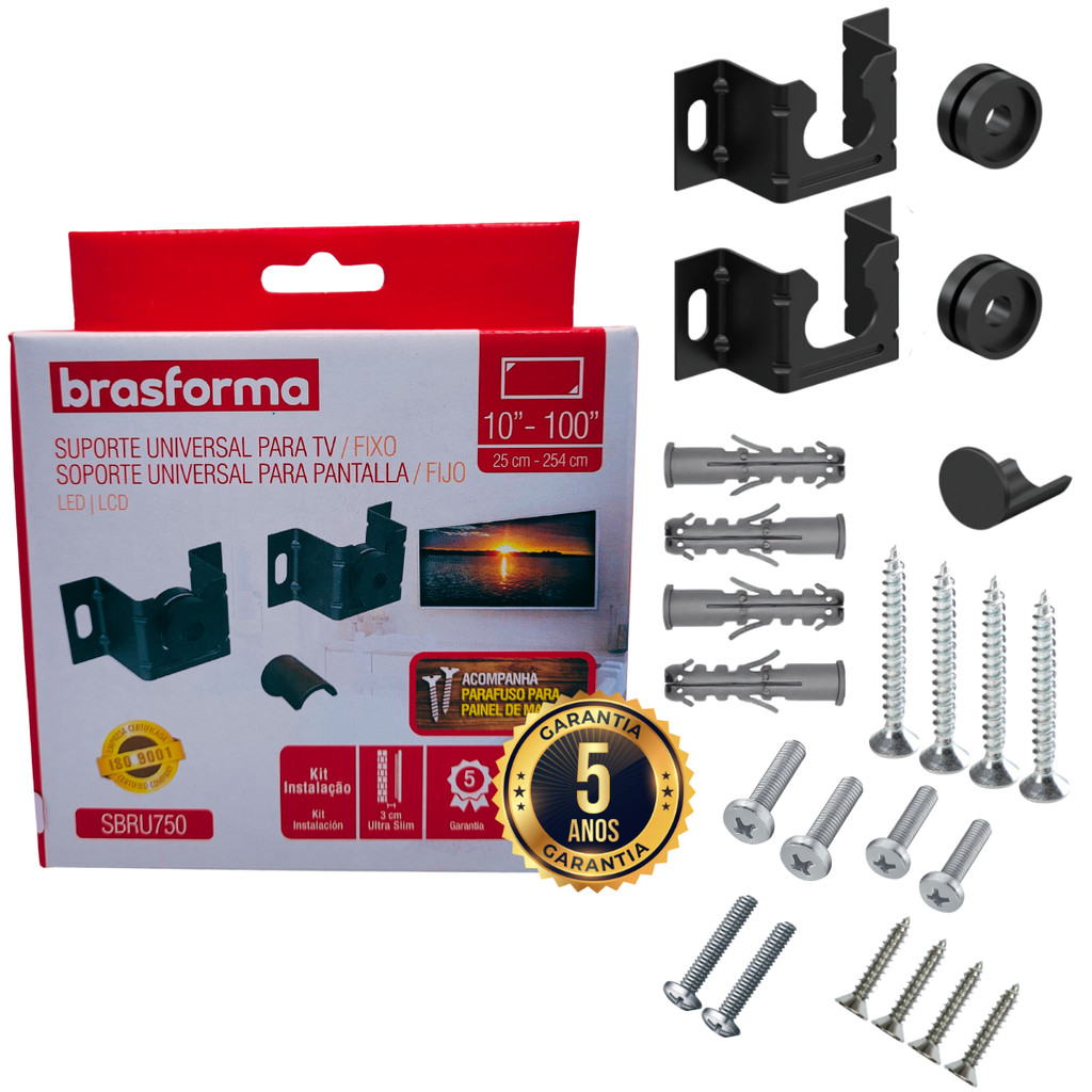 Suporte Para TV Fixo Universal p/ Parede ou Painel Led Lcd 28 32 39 40 ...