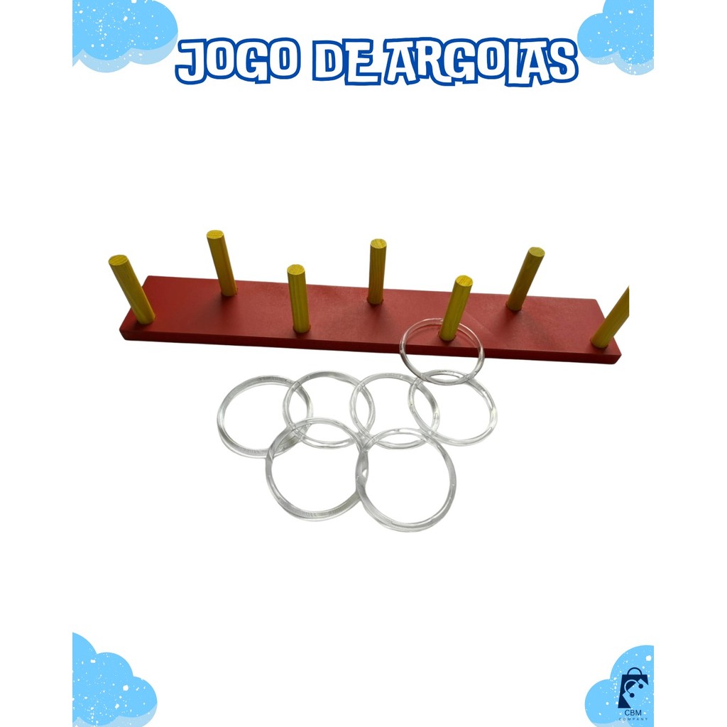 Jogo De Argolas Festa Junina Acerte O Alvo Com 7 Argolas Brinquedo ...