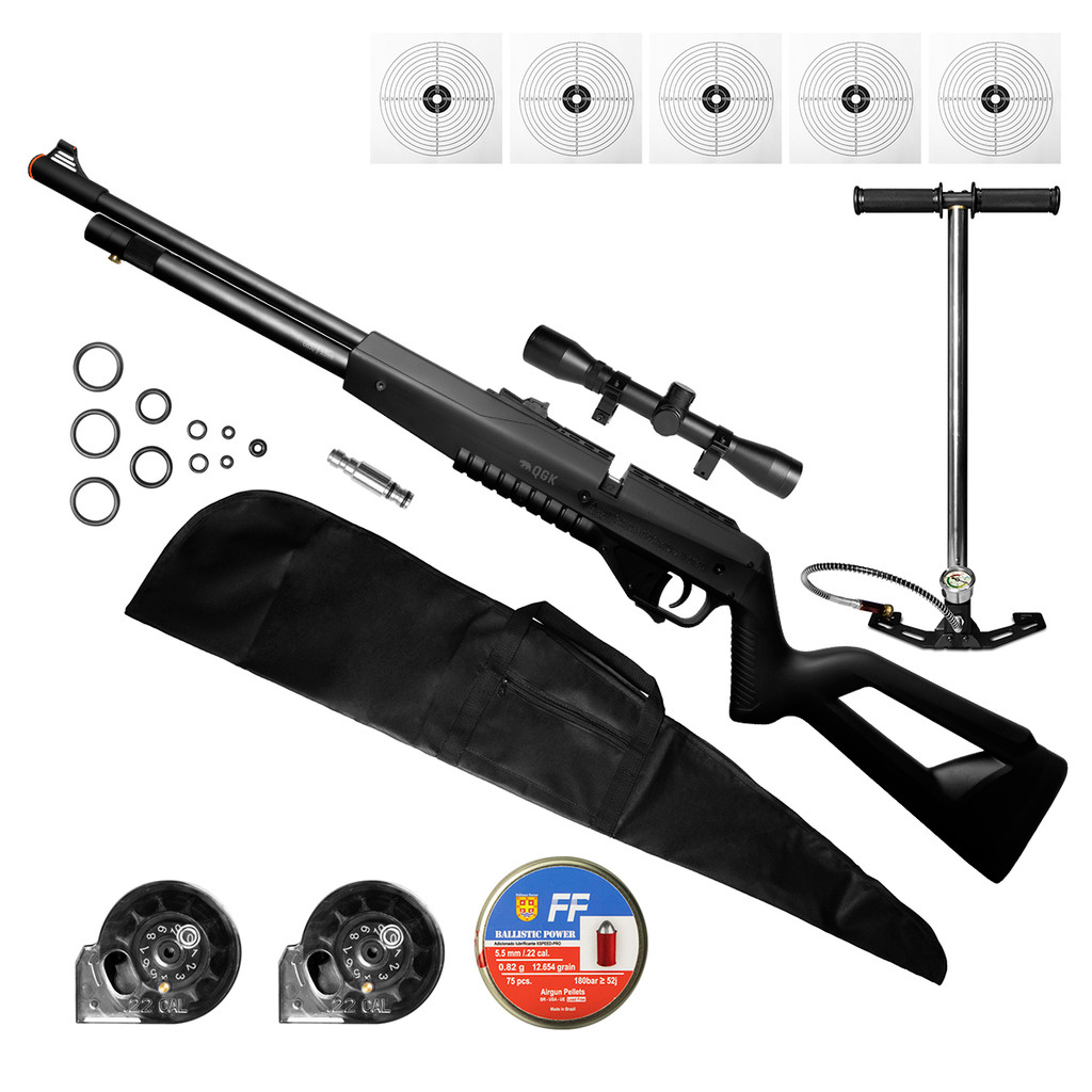 CARABINA PCP G850 5,5MM QGK+CAPA+FFPOWER+LUNETA4X32+BOMBA | Shopee Brasil