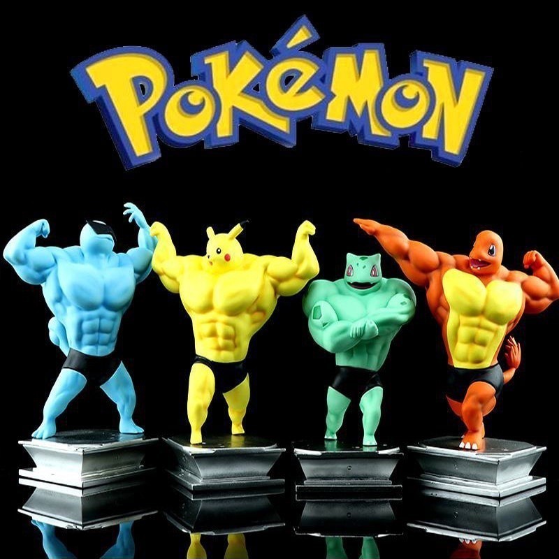 Pokémon PVC Action Figures Musculoso / Boneco Muscle Pikachu Charmander ...