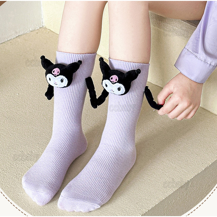 Meias Escolares Kuromi Para Crianças Meninas Medyas Long 1-8 Anos ...