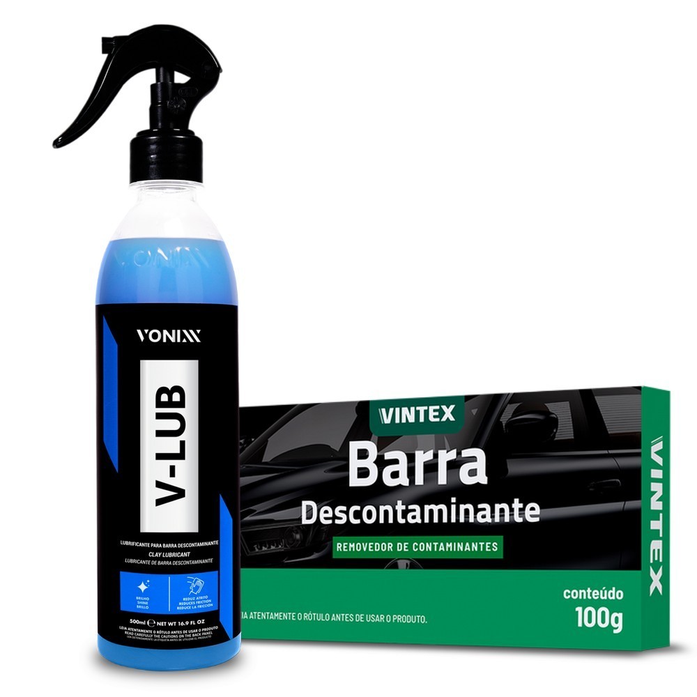 Kit Clay Bar V-bar 100g + V-lub 500ml Vonixx Descontaminante | Shopee ...