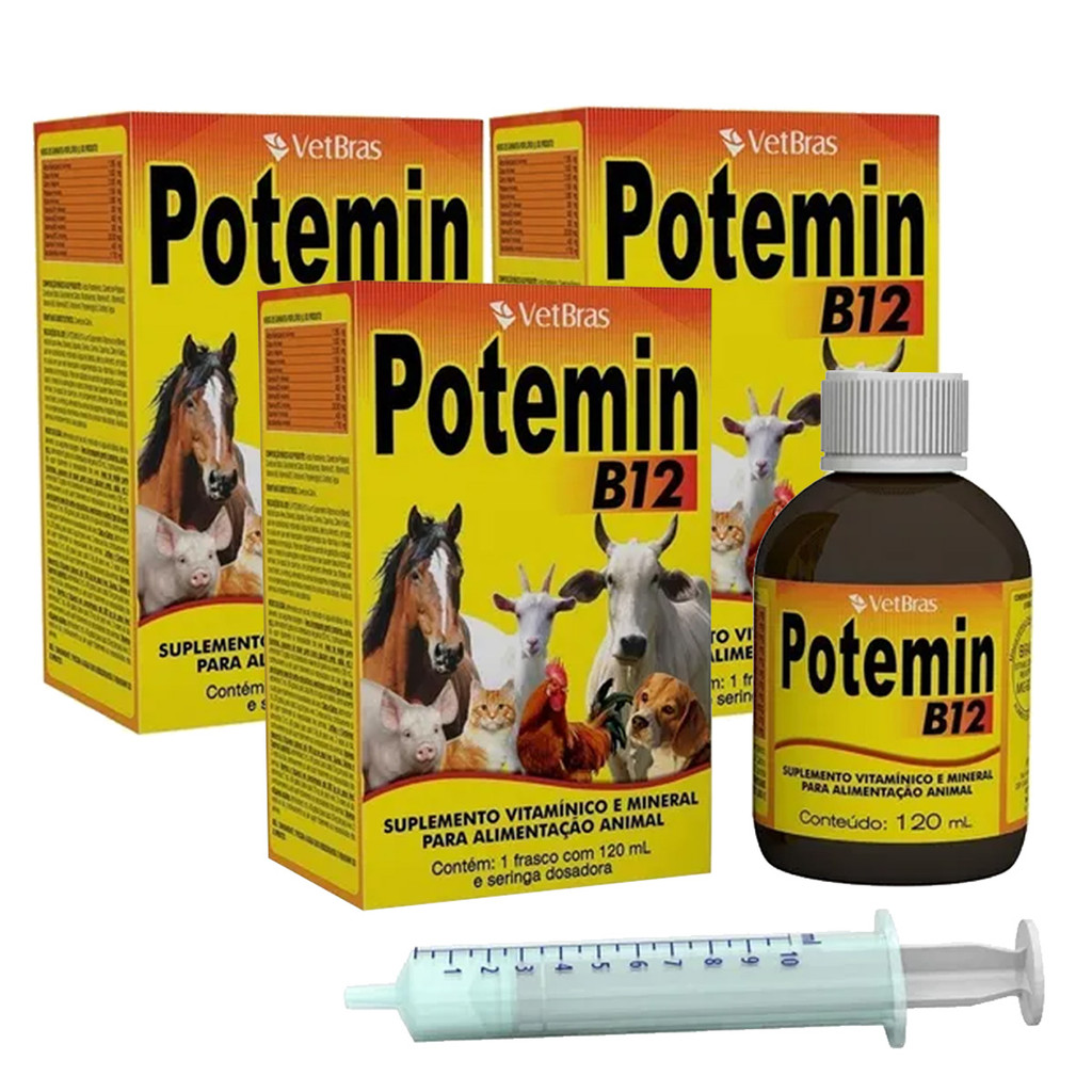 3 unidades Potemin B12 - Suplemento Vitaminico E Mineral 120ml | Shopee ...