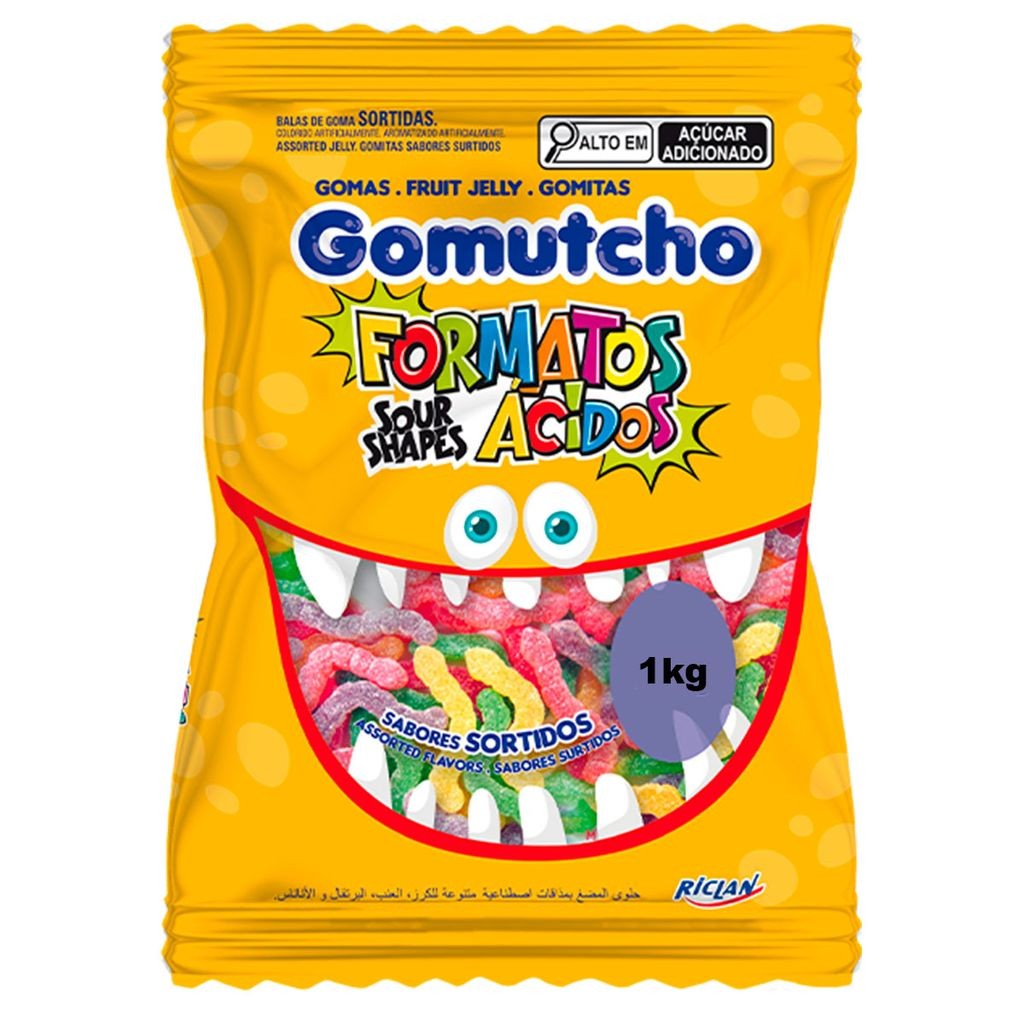 Bala de Goma Gomutcho Minhoca Ácida 1kg - Riclan | Shopee Brasil