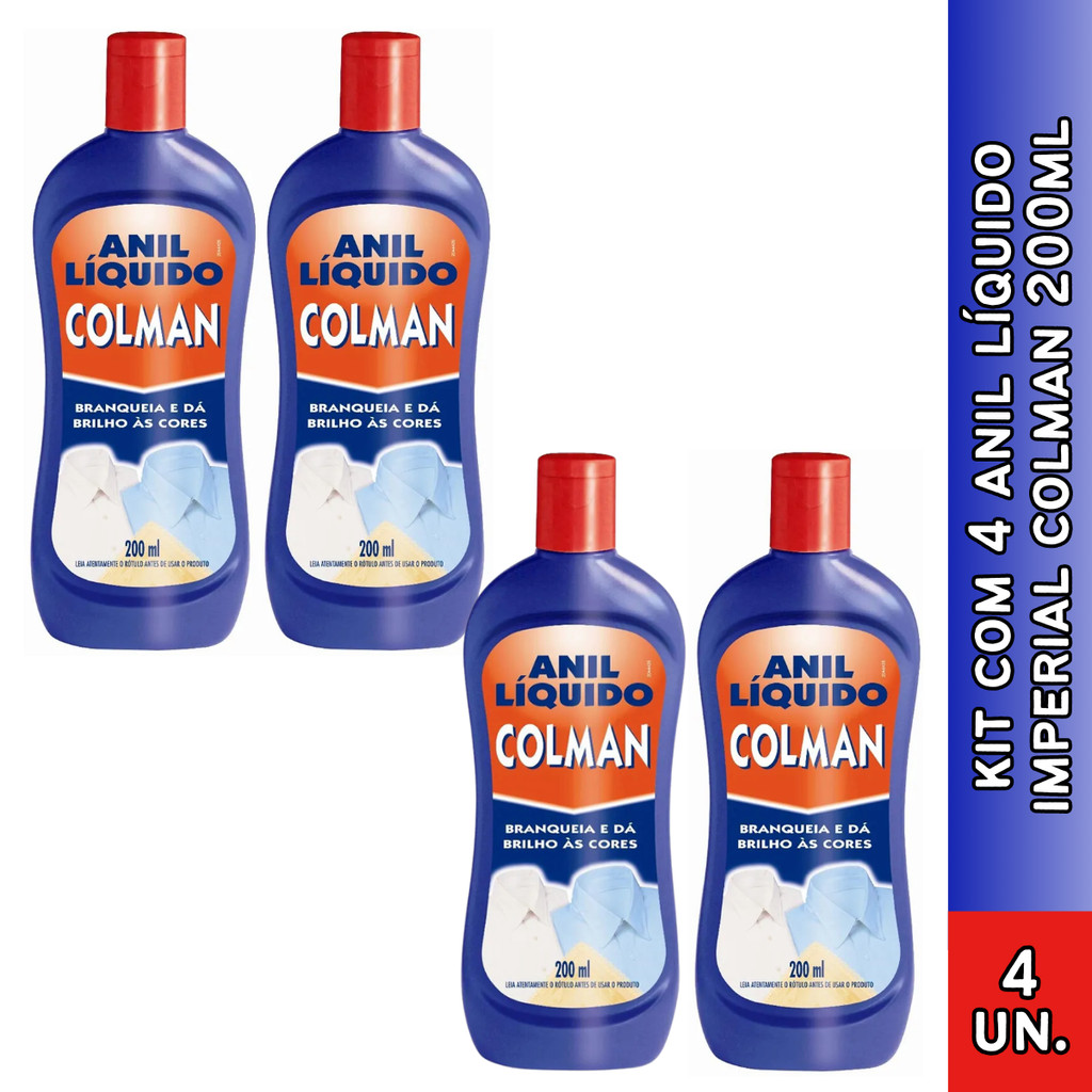 Kit de Anil Líquido Colman Imperial 200ml (2 ou 4 unids) | Shopee Brasil