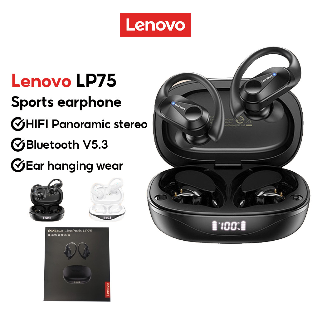 Fones De Ouvido Sem Fio Bluetooth Lenovo LP75 OWS Originais | Shopee Brasil