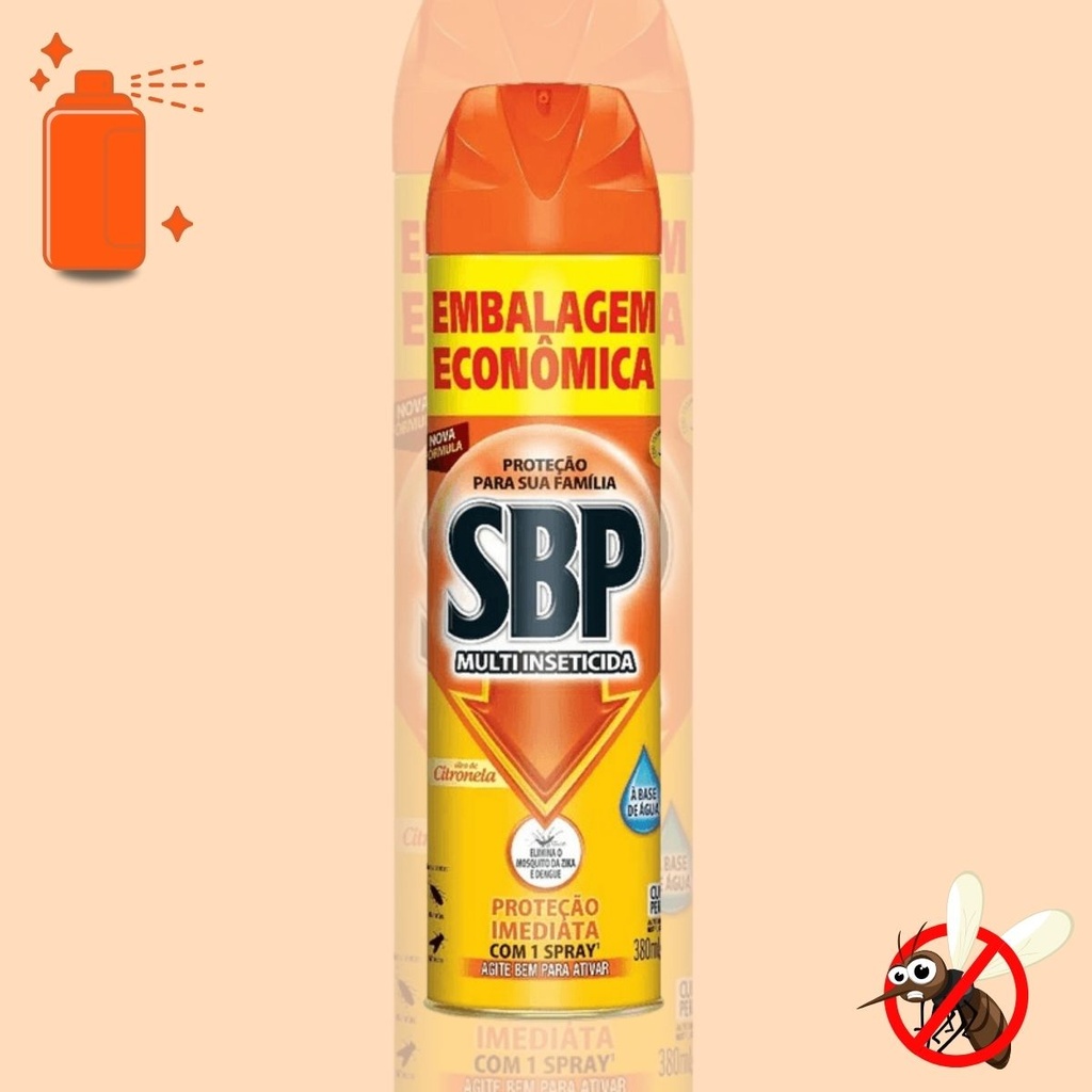 Repelente Aerosol SBP Multi Insetcida Embalagem Economica 380ml ...