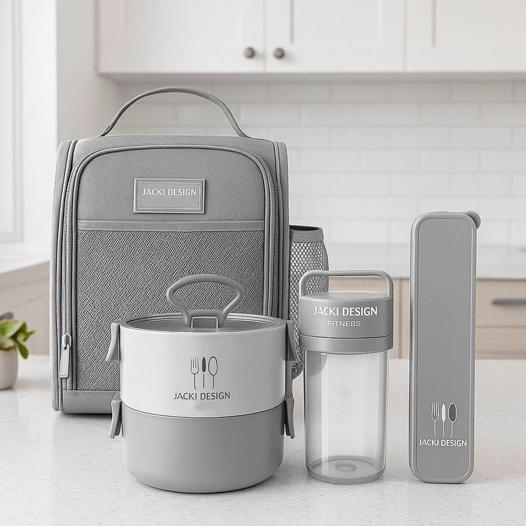 Conjunto da Linha Joy com Bolsa térmica Porta talher Pote de Marmita 2 Andares e Garrafa 430ml ...