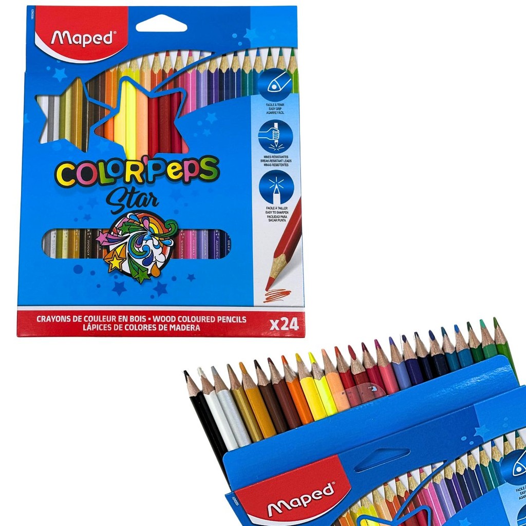 Lápis De Cor Color'Peps 24 Cores Maped | Shopee Brasil