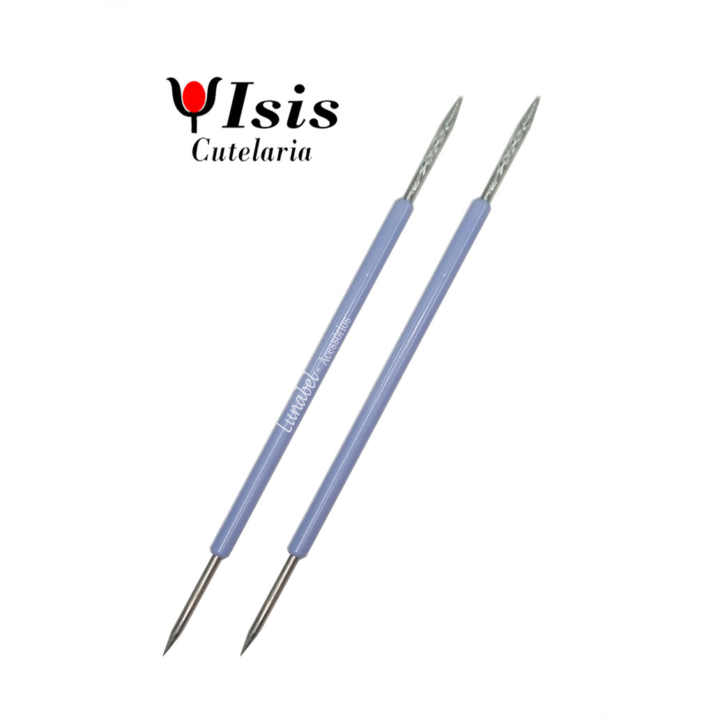 2 Palito Unha Isis Cutelaria Aço Inox Silicone cor Lavanda | Shopee Brasil