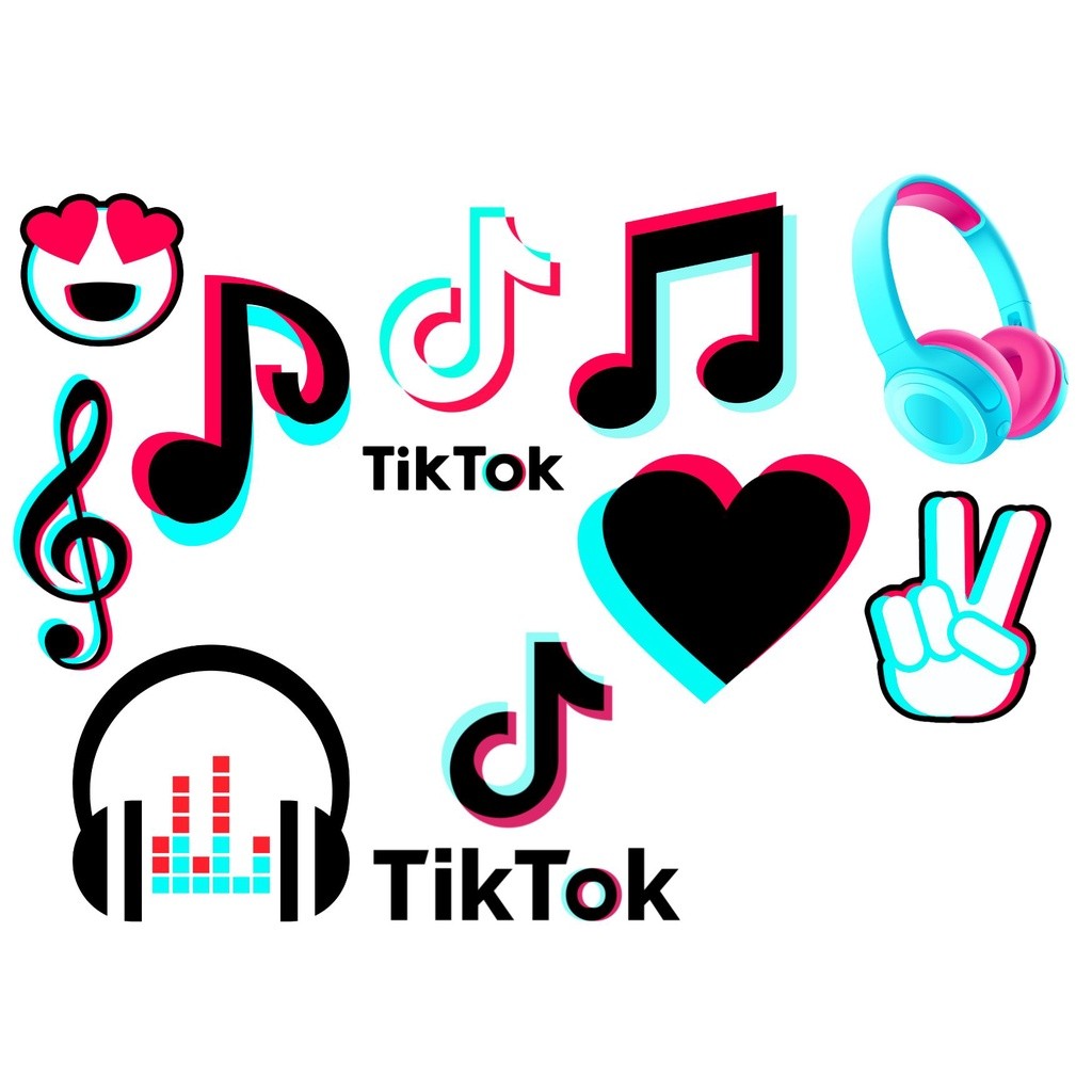 100 adesivos apliques TIKTOK TIK TOK Toppers Tags Tubetes Docinhos ...