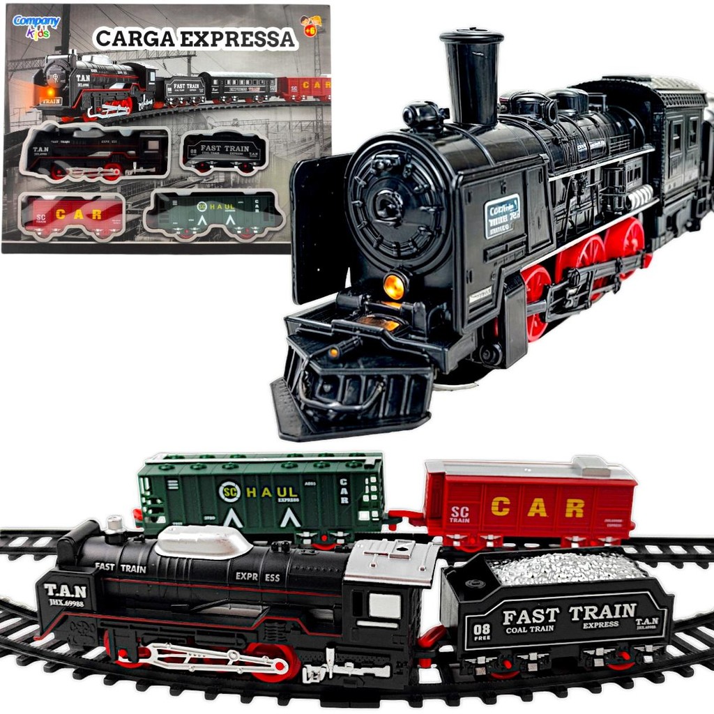 Brinquedo trem carga Ferrorama Grande 320cm trilho à pilha | Shopee Brasil