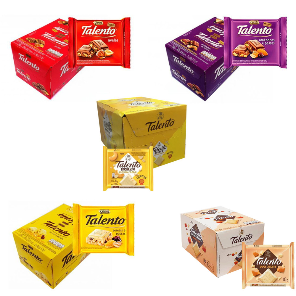 Kit com 2 unidades Chocolate Talento 24x85gr | Shopee Brasil