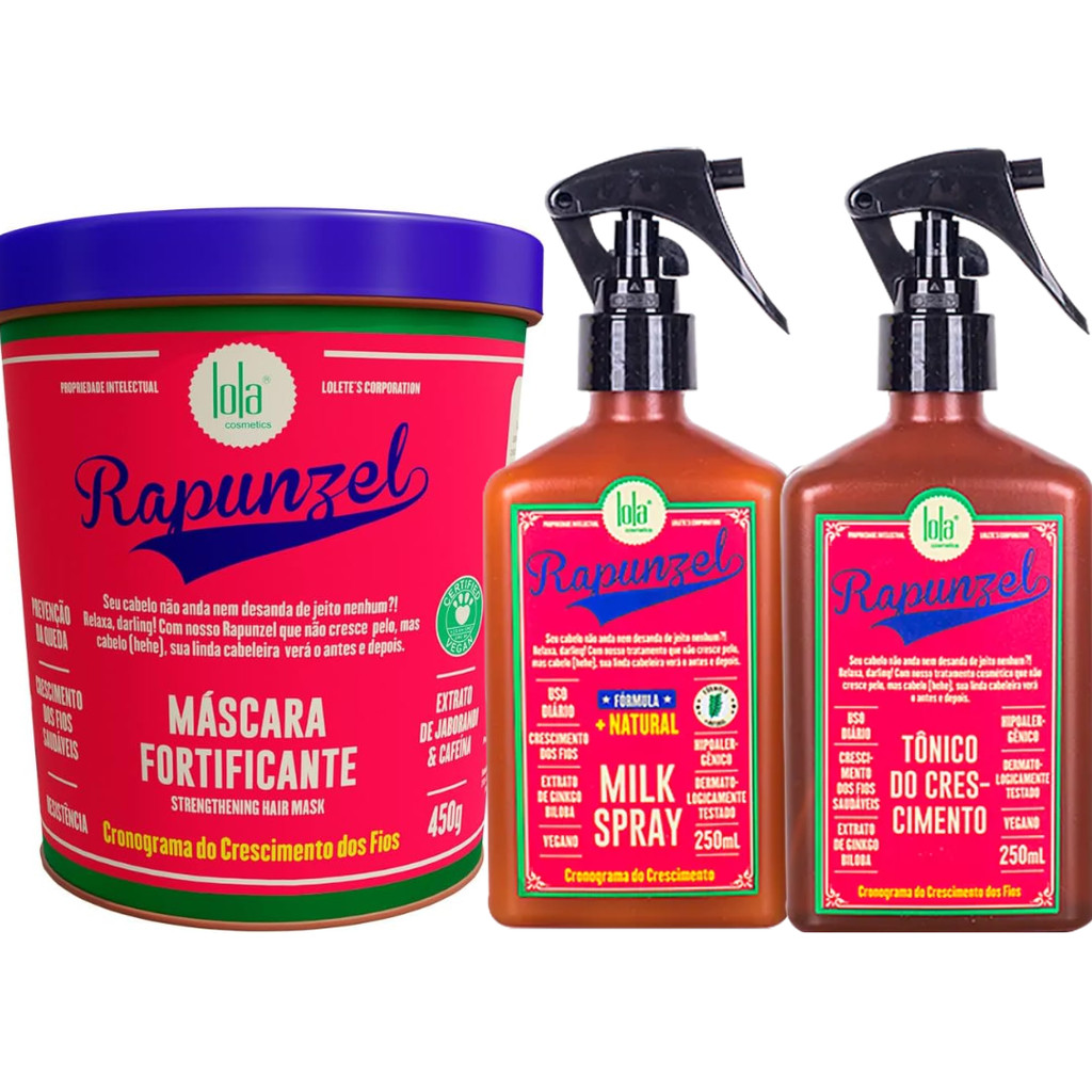 Kit Rapunzel 1 Spray do Crescimento 250ml - 1 Milk Spray 250ml - 1 ...