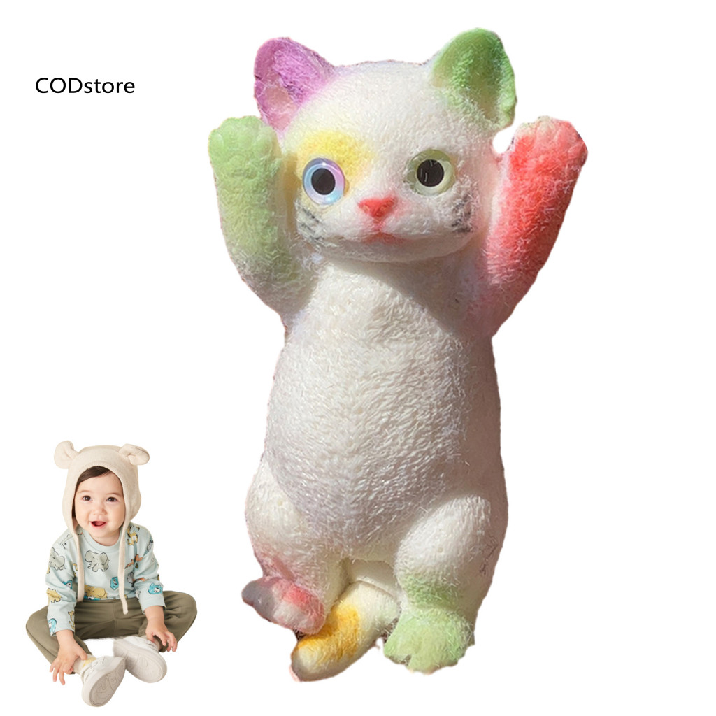 Relaxation Cat Toy Realistic Soft Squishy for Stress Relief Slow ...