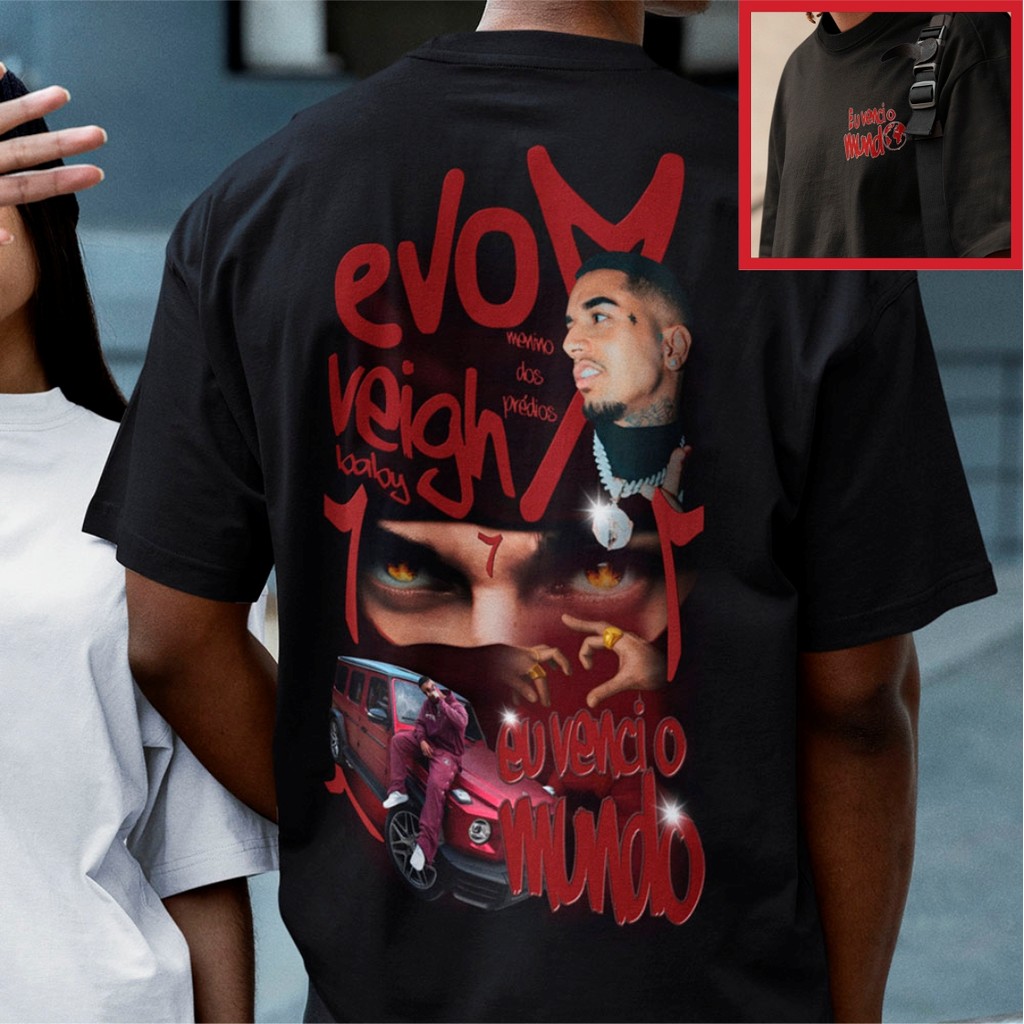 Camiseta Cantor Thiago Veigh Trapstar Álbum Evom Camisa Veigh Eu Venci ...