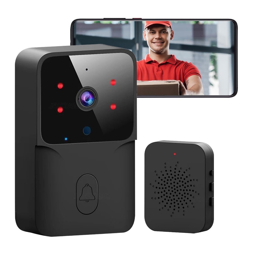 Campainha Com Câmera Vídeo Porteiro Sem Fio Wi-Fi HD Inteligente Smart ...