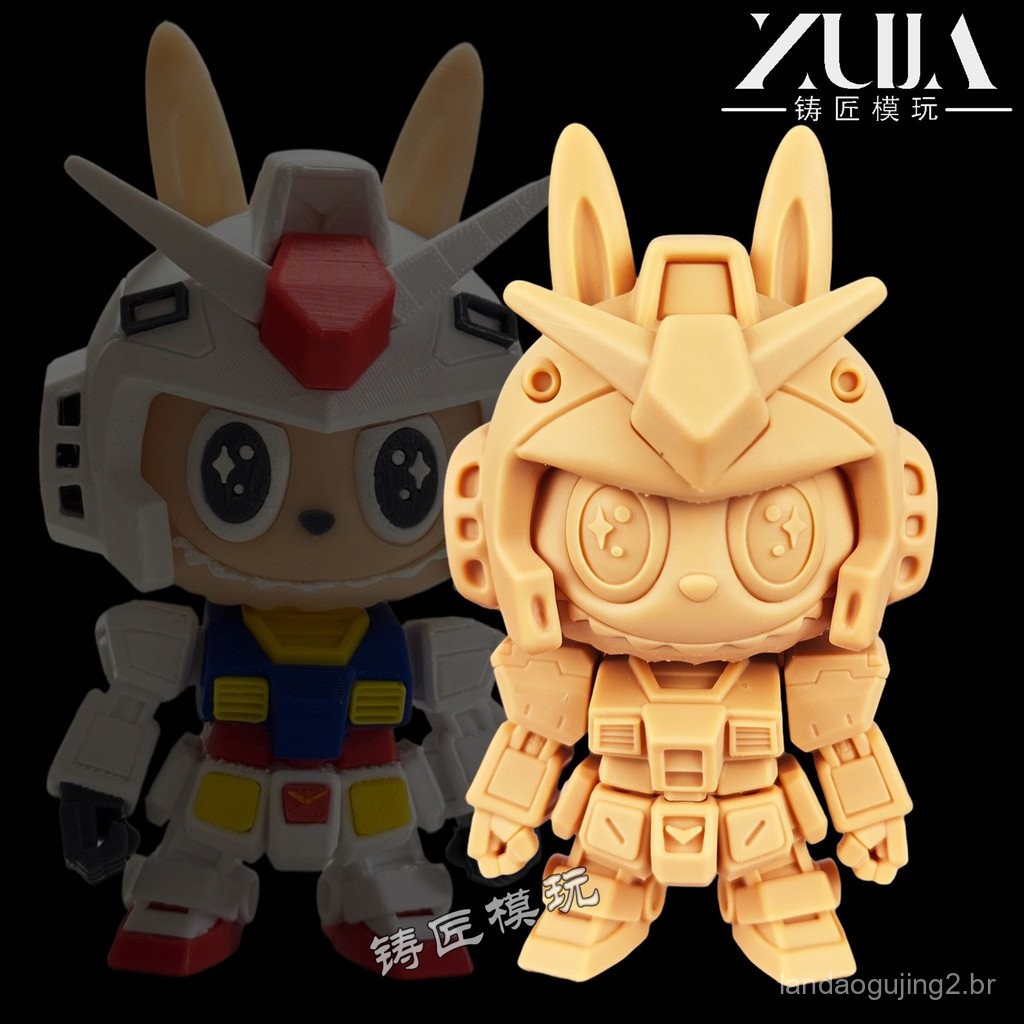 Gundam Labubu Original Mecha Warrior Modelo Branco Figurina Ornamento ...