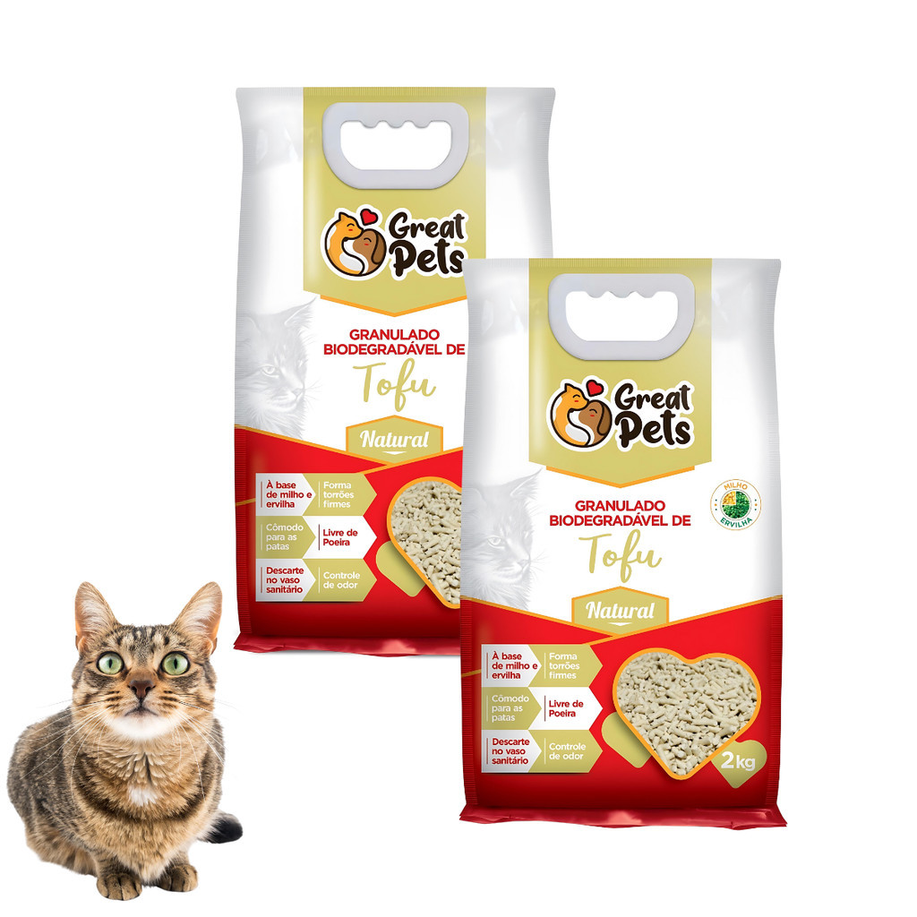 AREIA DE GATO TOFU NATURAL BIODEGRADAVEL 4KG GREATPETS | Shopee Brasil