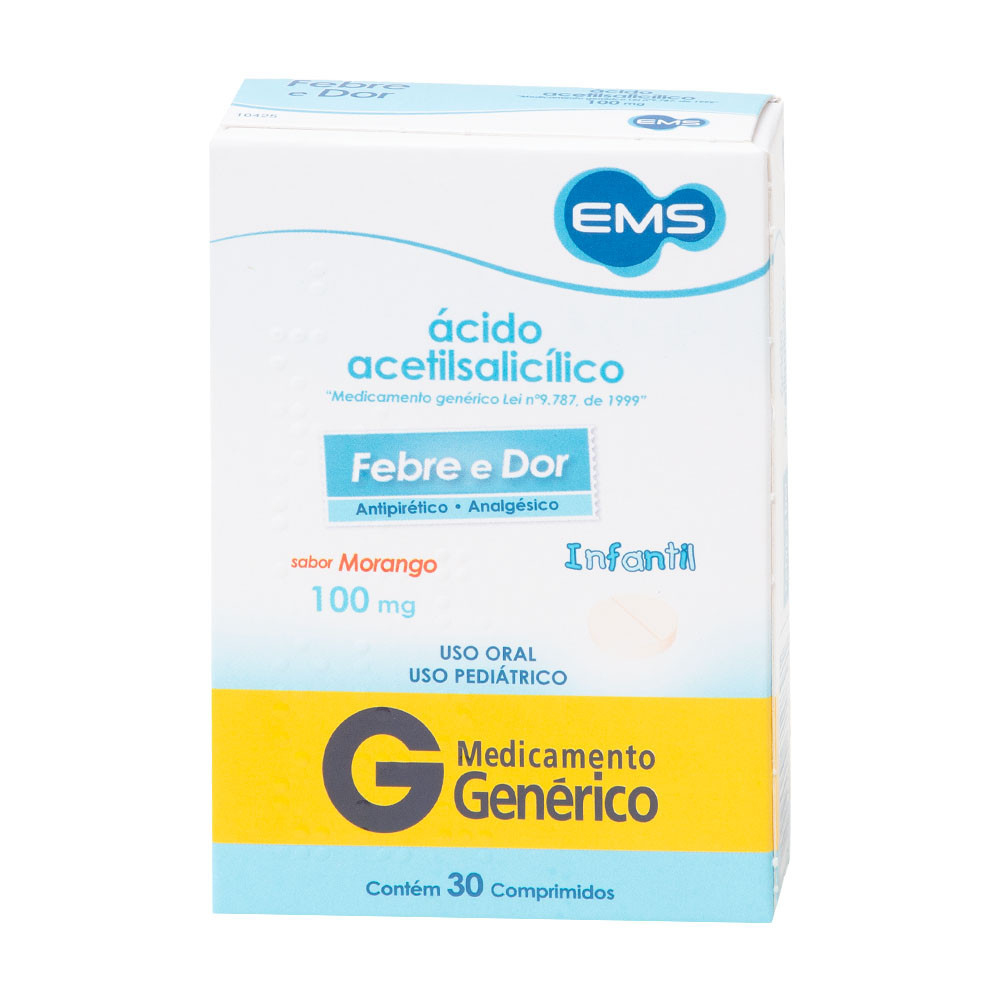 Kit 3x Ácido Acetilsalicílico 100MG AAS Infantil 30CP EMS | Shopee Brasil
