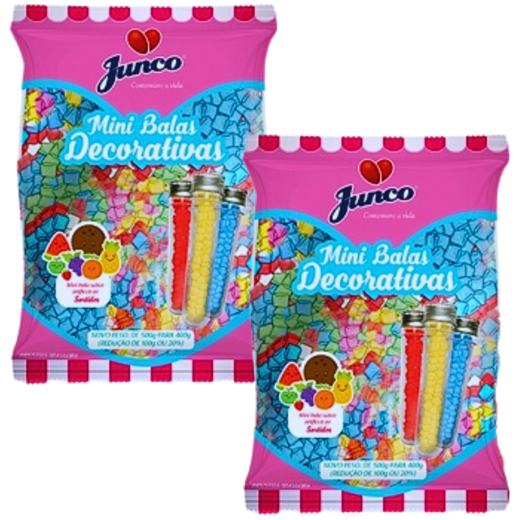 Kit 2 Pacote Mini Bala de Coco Decorativa 400g Junco Sabores | Shopee ...