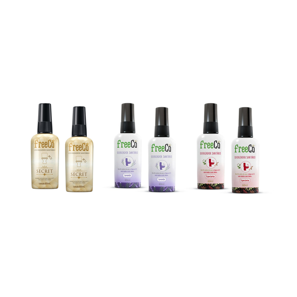 Bloqueador de Odores Sanitários FreeCô Kit 6 Un de 60ml | Shopee Brasil