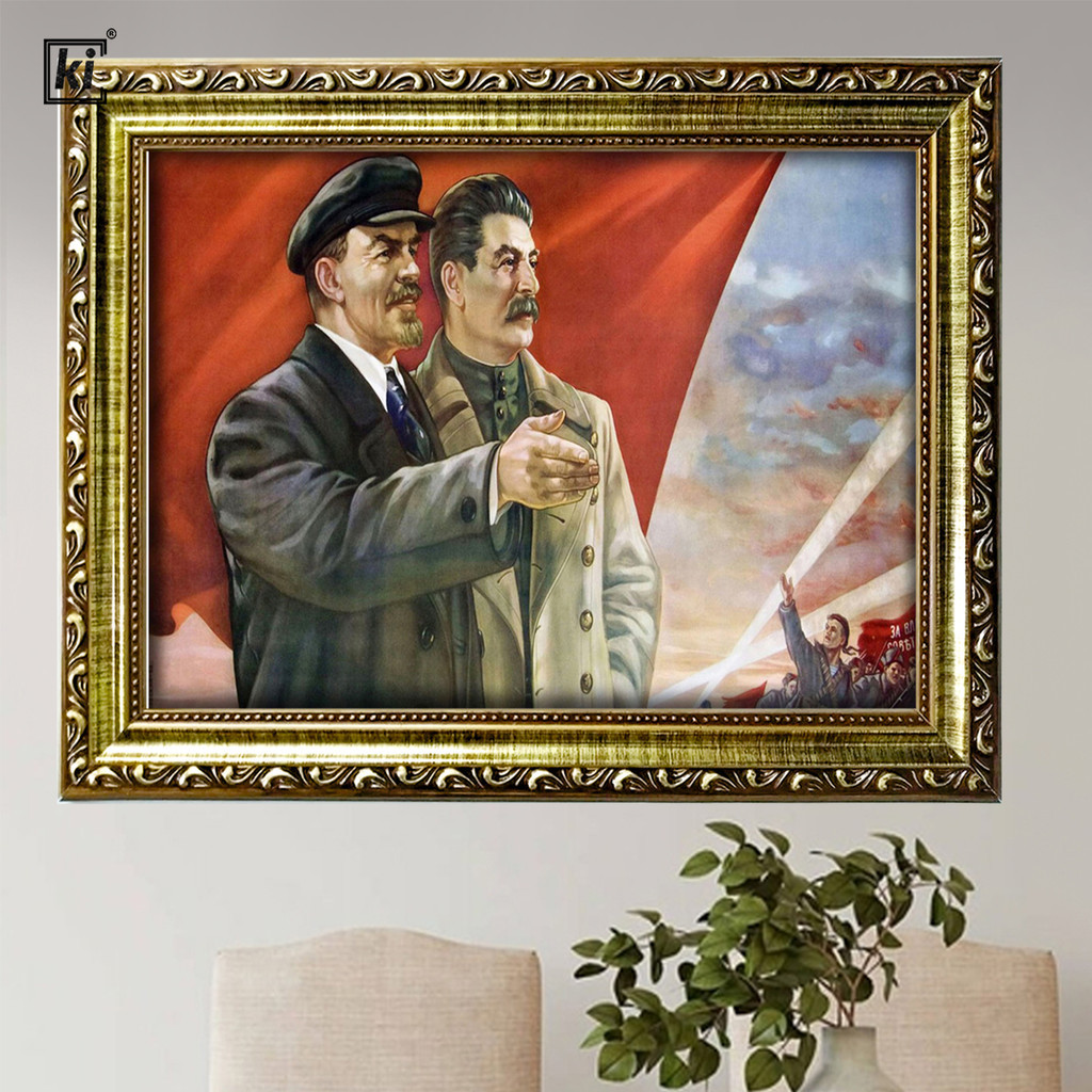 Quadro Moldura Comunismo Lenin E Stalin Comunismo Trabalhada 35x47xcm ...
