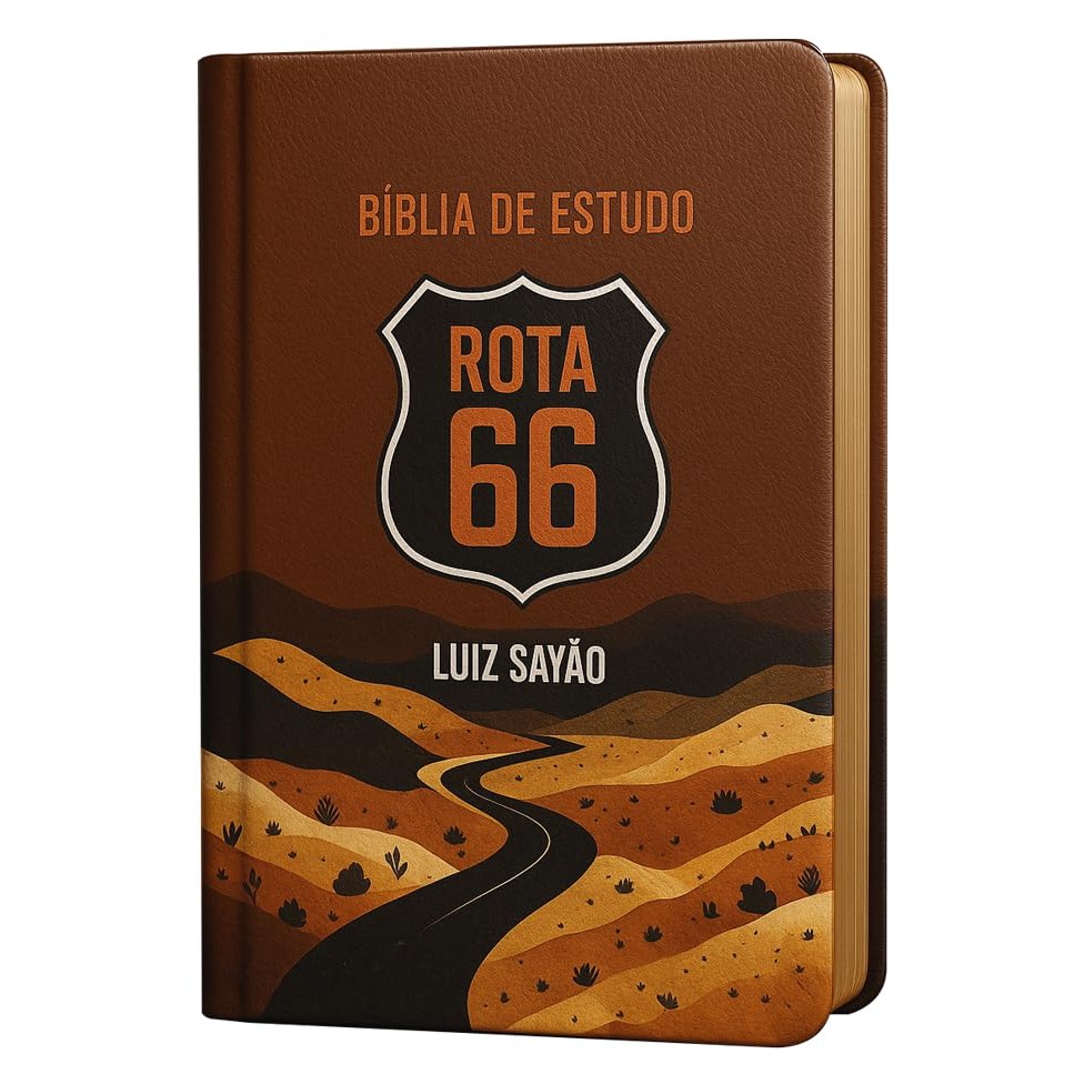 Bíblia De Estudo Rota 66 NVI Capa Luxo Marrom - Luiz Sayão | Shopee Brasil