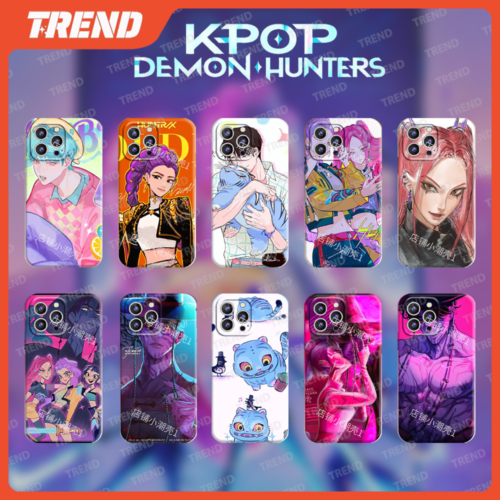 KPop Demon Hunters Huntrix Saja Boys Capa De Telefone Para IPhone 16 15 14 Pro Max 13 12 11 7 ...