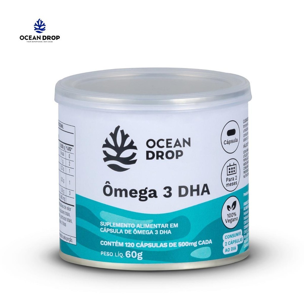 Omega 3 DHA 500mg 120 Capsulas Ocean Drop | Shopee Brasil