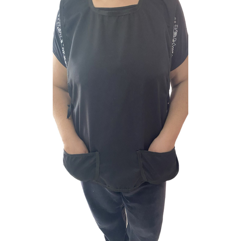 AVENTAL UNIFORME BATA JALECO PROFISSIONAL DE TRABALHO UNISEX PRETO 2 ...