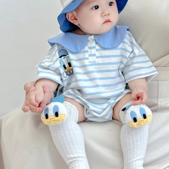 Disney Genuíno Autorizado Pato Donald Cartoon Macacão Bebê Menino ...