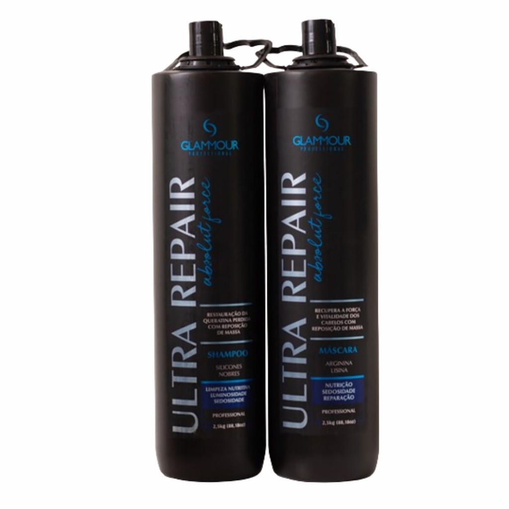 Kit Shampoo Ultra Repair Brilho Sedosidade Restaura Massa capilar 2,5L ...