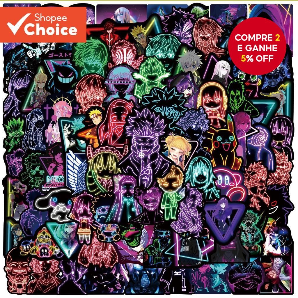 50/100pcs Anime My Hero Academia Conjunto De Adesivos Neon Decalques À ...