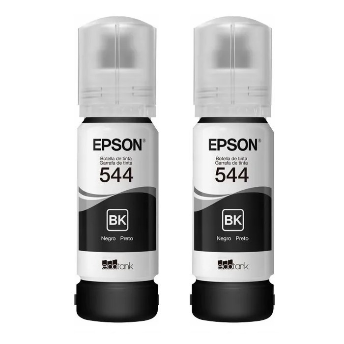 2 Tinta Epson T544 544 Refil Garrafa L3150 L3110 L3250 Preto | Shopee Brasil