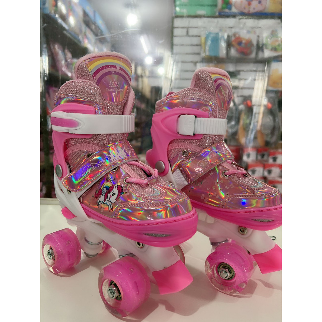 Patins Infantil Quad Unicórnio Com Regulagem 28 ao 32, 33 ao 36 Rodas ...