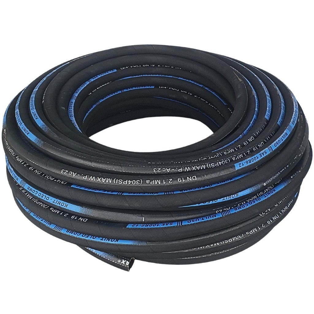 Rolo de 5 Metros Mangueira Borracha Hidráulica R6 Óleo Alta Temperatura 350 PSI 3/8" Londribor ...