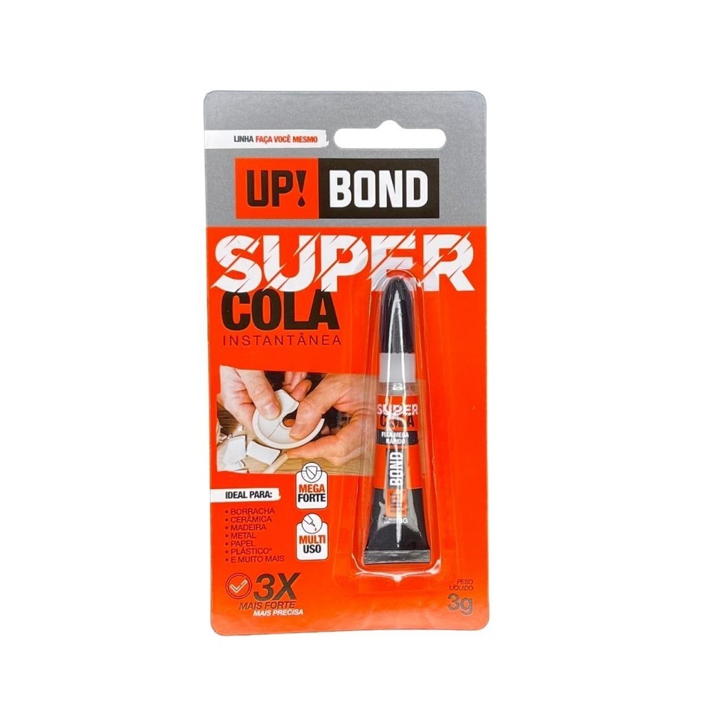 Adesivo Super Cola Instantânea Ciano 3g Bico A 20G Up Bond | Shopee Brasil