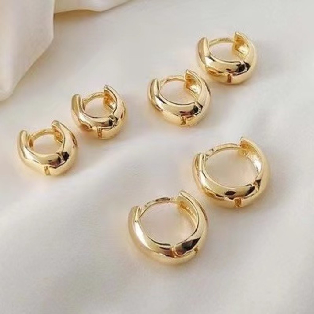 Brinco Trio Argola Grossa Dourada Kit 3 pares / 3 TAMANHOS DIFERENTES ...