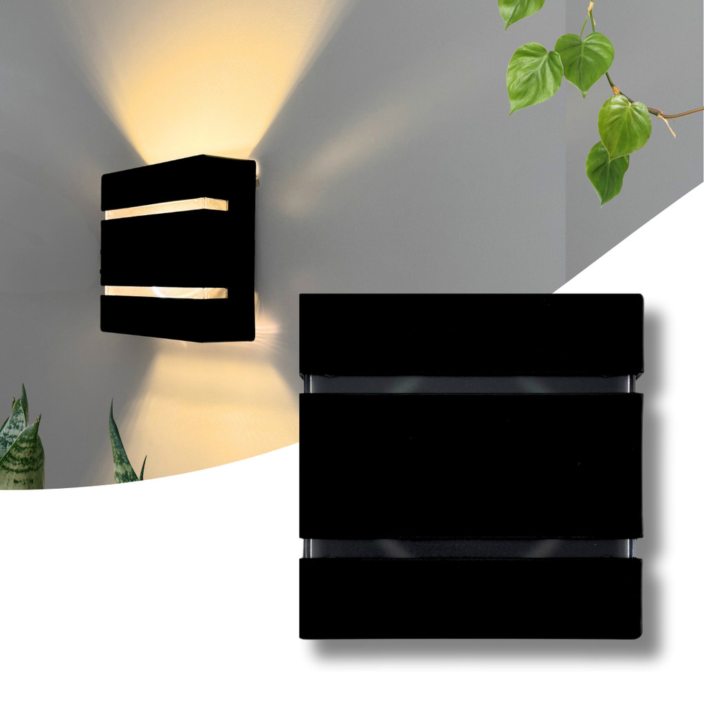 Arandela Slim Led Externa interna Parede 2 Frisos Foco Moderna Preto luminária | Shopee Brasil