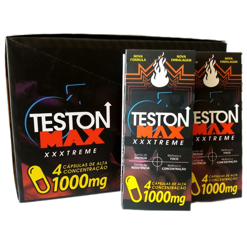 Teston Max 1000mg 100% Natural Caixa Com 48 Cápsulas. | Shopee Brasil