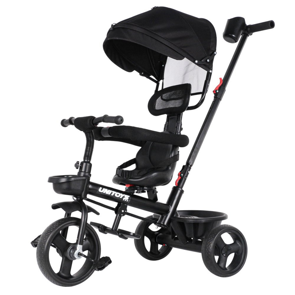 Triciclo Com Empurrador Confort Preto | Shopee Brasil